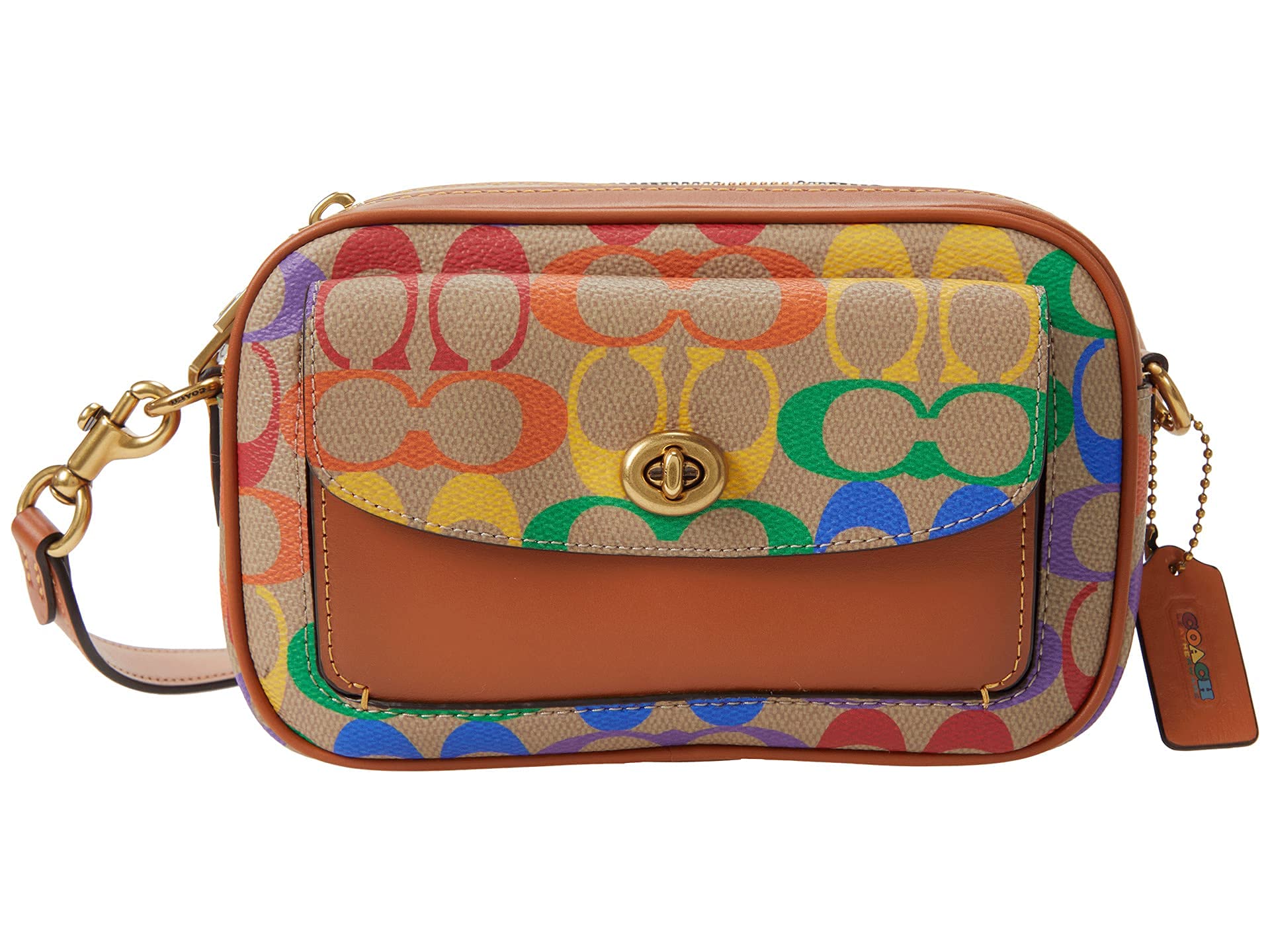 COACH Pride Coated Canvas Signature Willow Camera Bag B4/Natural Multi One Size