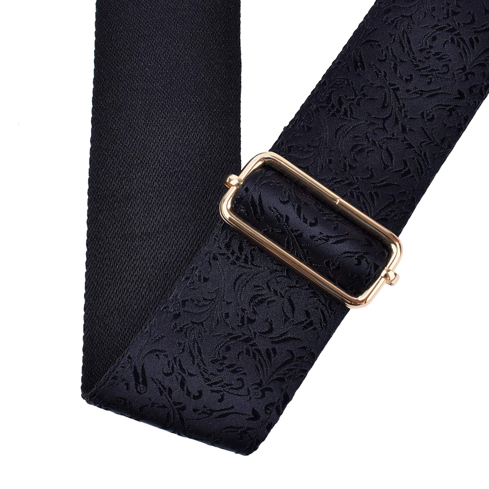 CLOUDMUSIC Handbag Strap Replacement Crossbody Strap Purse Strap For Women Girls(Black Leaves)