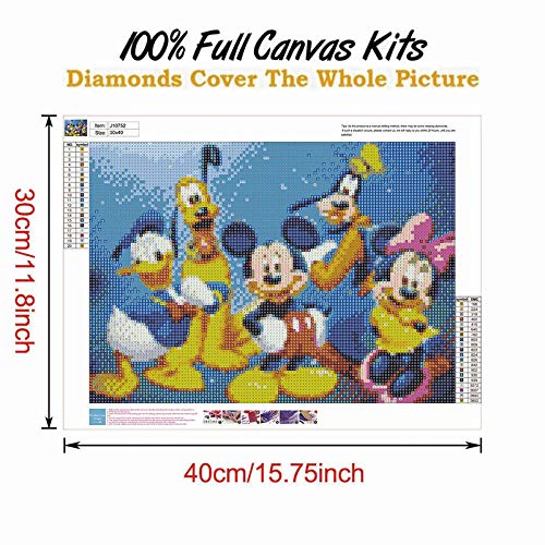 5D DIY Diamond Embroidery Art Painting Kit ，Full Diamond Round Diamond Embroidery, for Wall Decoration,Cartoon Diamond Painting（12X16 Inches）