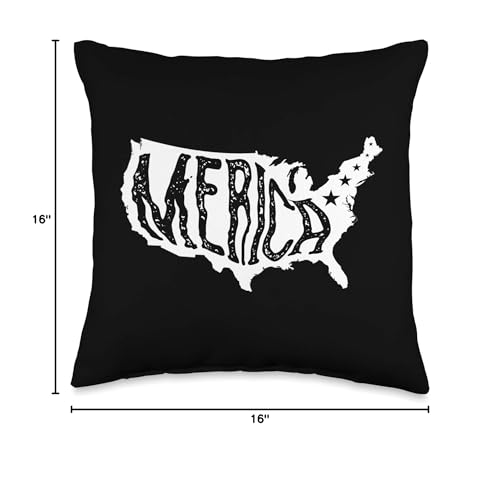 US Map AMERICA Memorial Day 4th Of July Patriotic American Throw Pillow