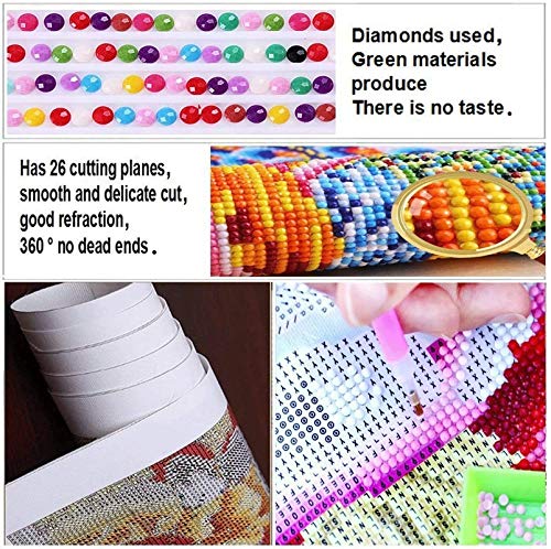 5D DIY Diamond Embroidery Art Painting Kit ，Full Diamond Round Diamond Embroidery, for Wall Decoration,Cartoon Diamond Painting（12X16 Inches）