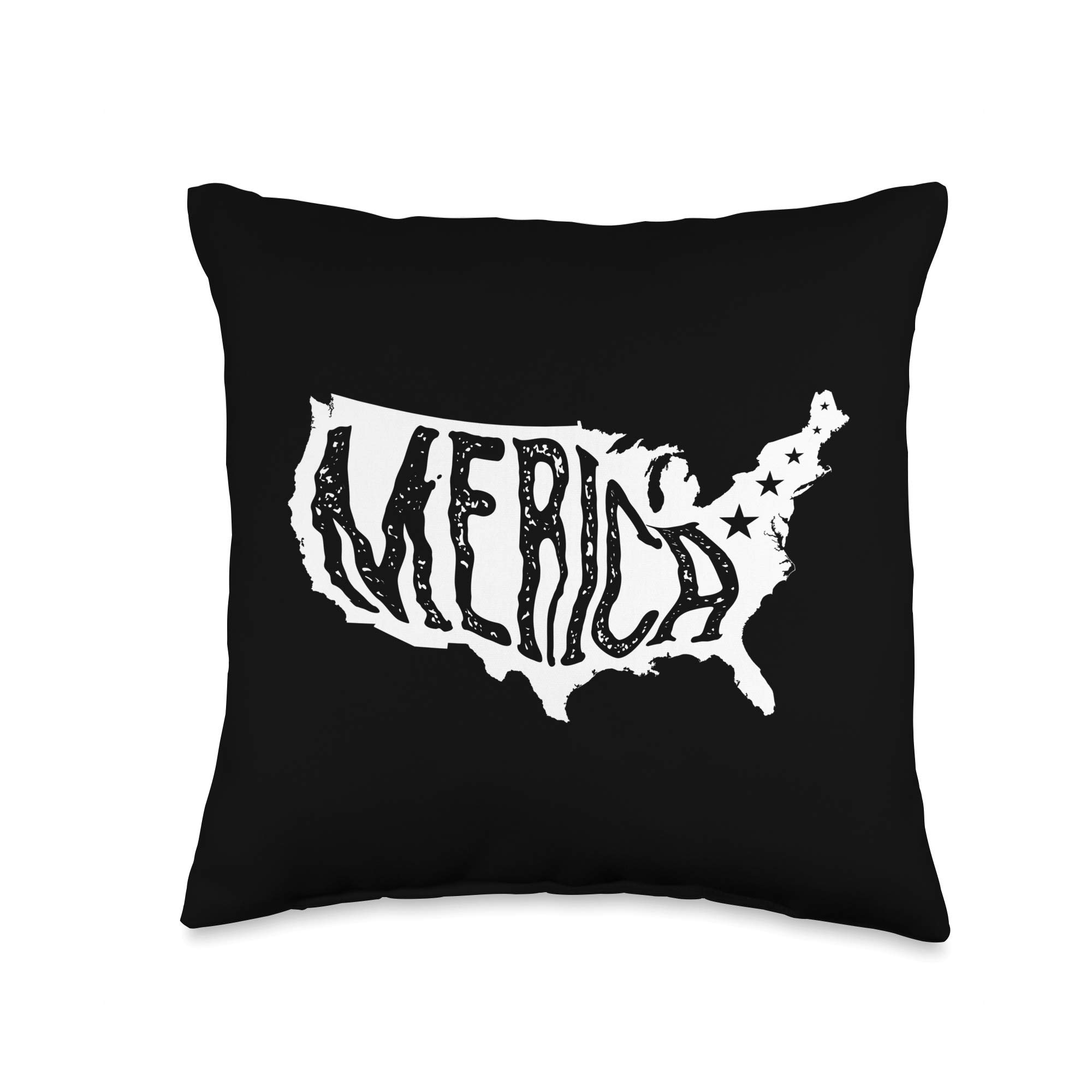 US Map AMERICA Memorial Day 4th Of July Patriotic American Throw Pillow
