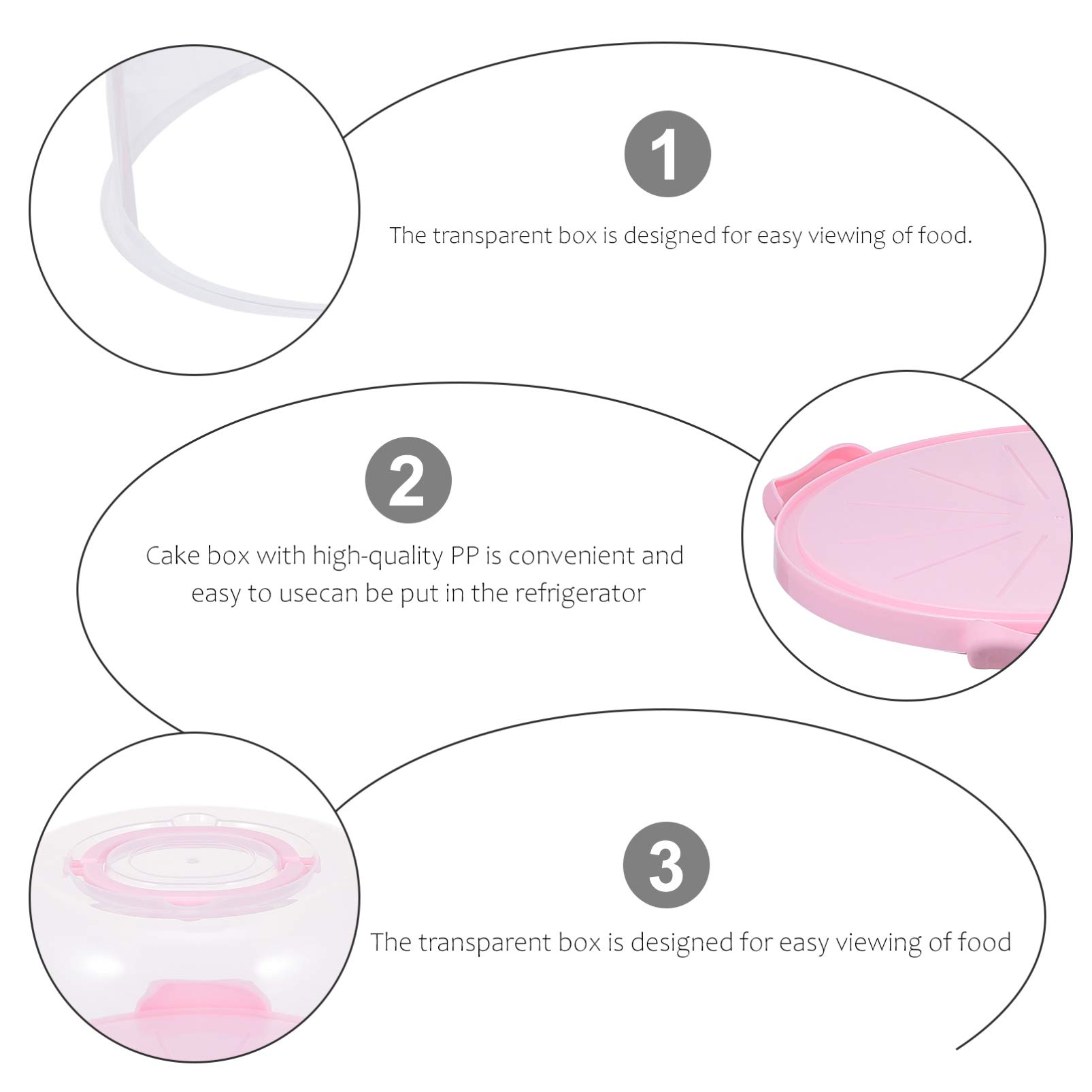 DOITOOL 1pc Plastic Cake Box Cake Food Container Pink Paper Cups Kids Travel Tray Cake Server Cake Storage Cover Mini Cake Tray Food Display Box Child