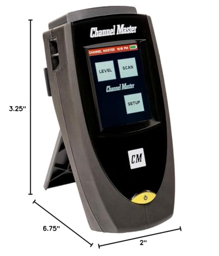 Channel Master TV Antenna Signal Strength Meter – Digital Handheld Signal Finder with Carrying Bag and Stylus for Precise OTA Antenna Alignment and Installation (Displays Signal Level & SNR)