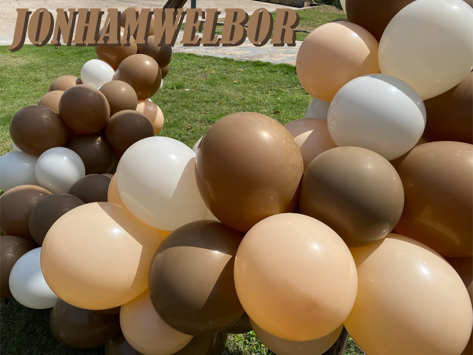 Jonhamwelbor Light Brown Balloons 12 inch 100 Pack Coffee Brown Matte Mocha Caramel Helium Latex Balloons for Birthday Baby Shower Wedding Decorations