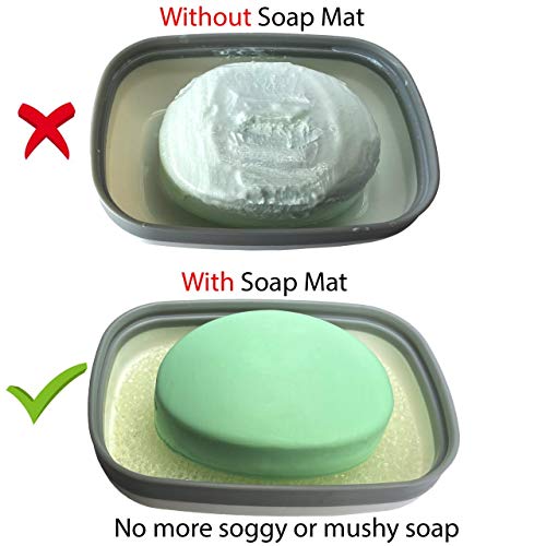 kiasona Travel Soap Box,soap Bar Holder Dish Container Case with Sponge saver Drain&Silicone Band,Strong Sealing,Leak Proof,Portable,Best for Bathroom,Shower,Gym,School,Camping,Hiking,Vacation,Outdoor