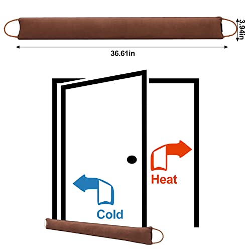 CIMA 36" Weighted Under Door Draft Stopper, Bottom Door Seal Sound Wind Blocker Weather Stripping (Brown, 36 inch, 2.0 LBS)