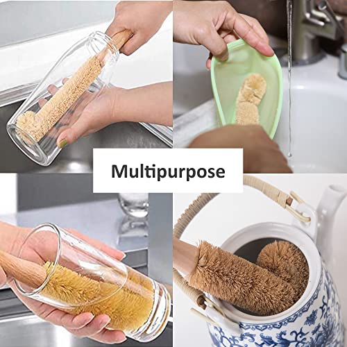 altCooking Hub Bamboo Plastic Bag Drying Rack & Bamboo Bottle Brush - Multipurpose Dish Drying Rack for Silicone Reusable Bags, Baby Bottles, Water Bottles, Plates, Wine Glasses
