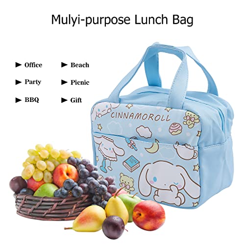 Anime Lunch Box Bag Cartoon Lunch Holder Layer Insulated Lunch Cooler Bag for Women Mens Boy Girl Work School Picnic (LB Cin)
