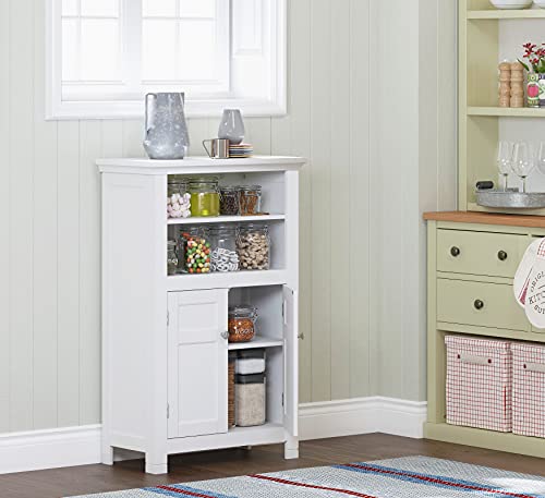 Spirich Bathroom Storage Cabinet, Floor Wood Cabinet with Doors and Adjustable Shelves, Freestanding Entryway Cabinet Organizer (White)