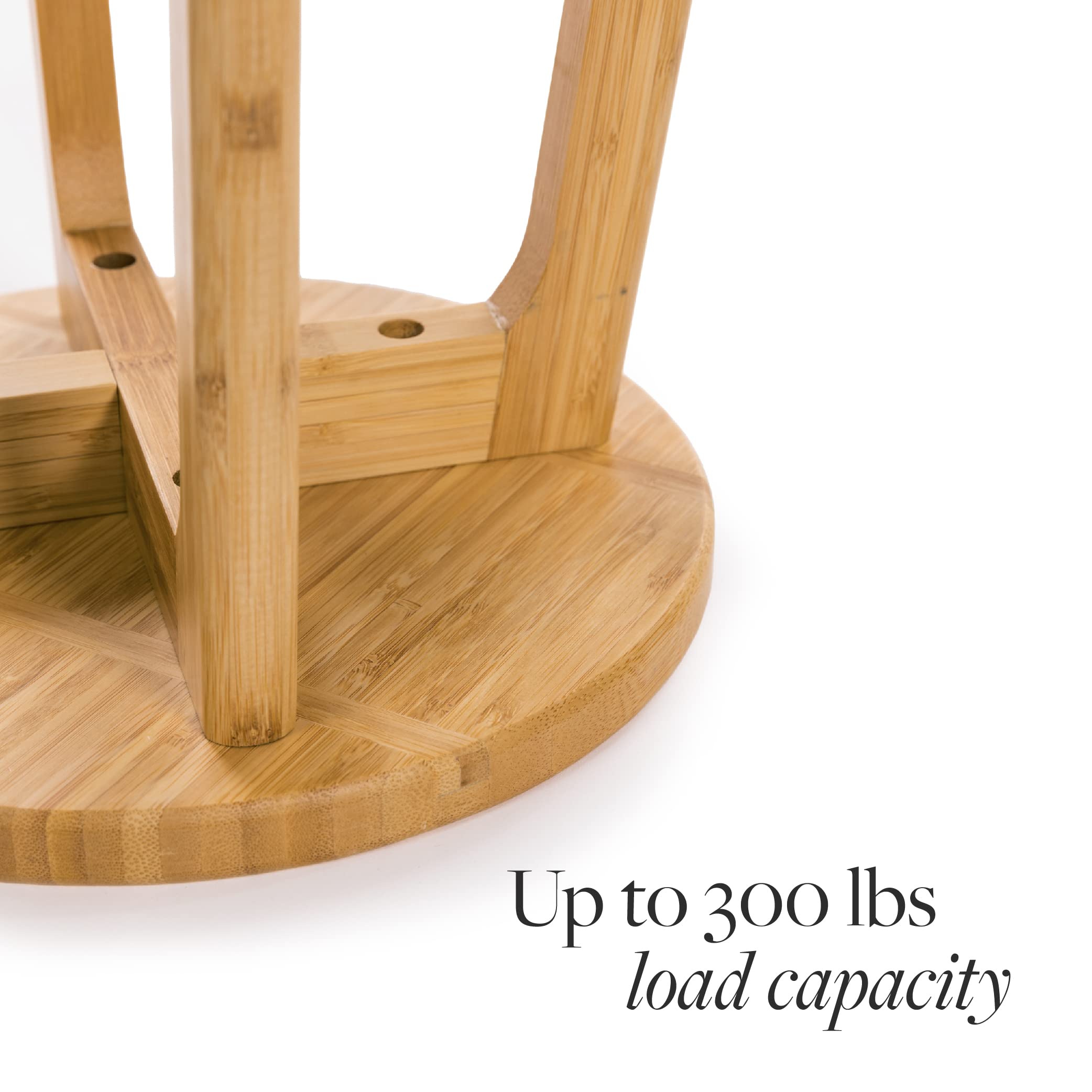 GOBAM Bamboo Step Stool, 11.8 inches - Sturdy Foot Stool for Adults, Kids Stool, Portable Wooden Stool for Kitchen, Bathroom, Bedroom, or Toy Room - 300 lbs Capacity