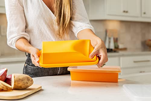 (2 Pack) Large Silicone Freezer Containers For Soup, Pasta Sauce, Leftovers, Broth & More - 6 Cup Reusable BPA Free Non Plastic Food Storage Freezing Trays With Lids & Measurement Lines (2 Pack)