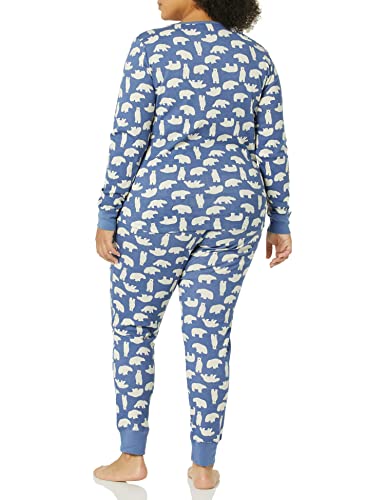 Amazon Essentials Cute Pajama Sets for Women, Snug-Fit Cotton Sleepwear, Available in Plus Size, Polar Bear, X-Small