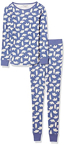 Amazon Essentials Cute Pajama Sets for Women, Snug-Fit Cotton Sleepwear, Available in Plus Size, Polar Bear, X-Small