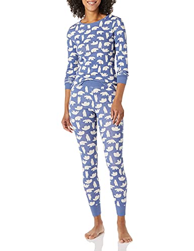 Amazon Essentials Cute Pajama Sets for Women, Snug-Fit Cotton Sleepwear, Available in Plus Size, Polar Bear, X-Small
