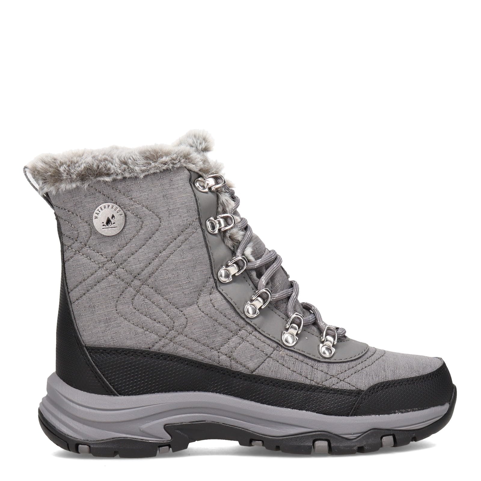 Skechers Women's Cold Weather Boot Snow, Charcoal, 10