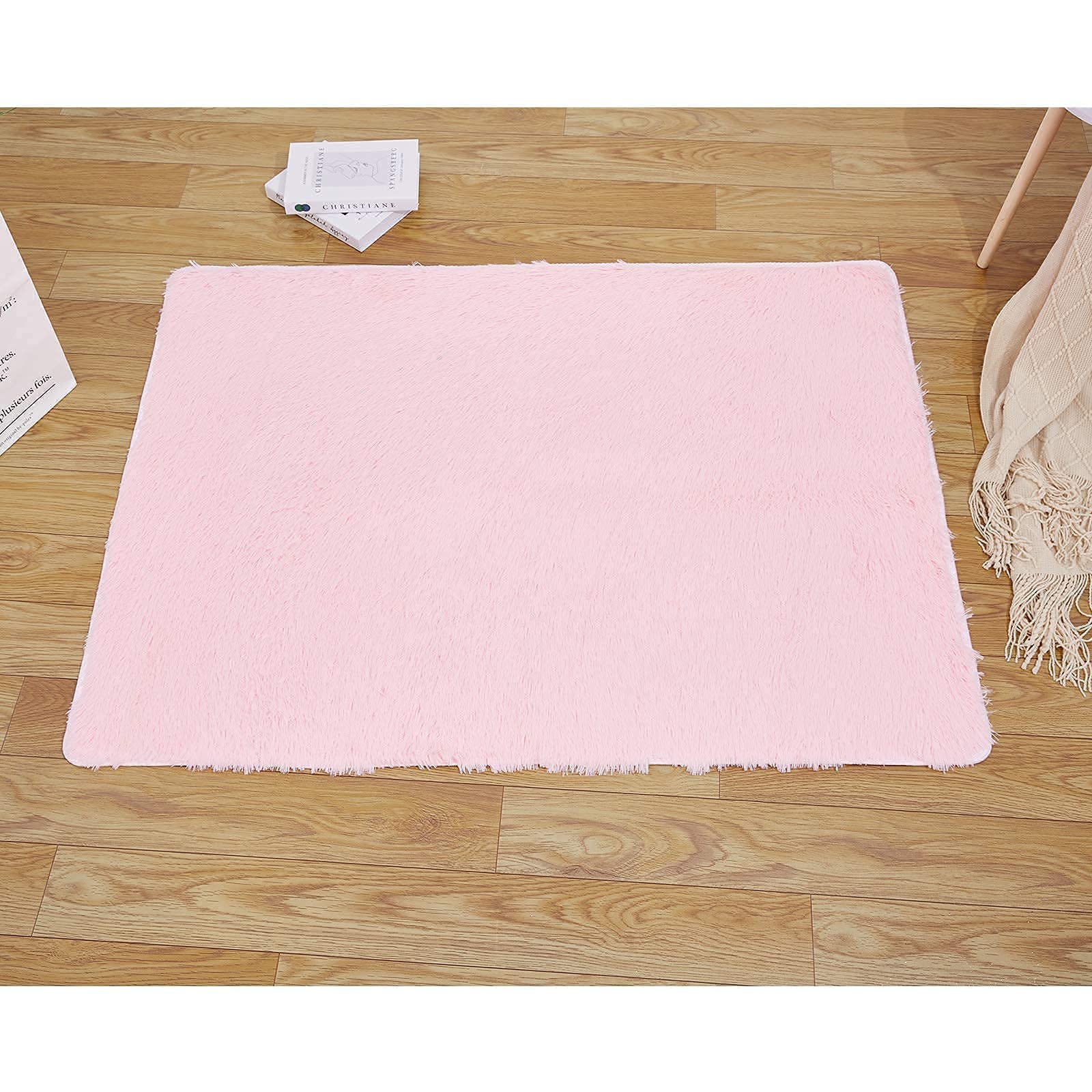 TTLOJ Kids Play Tent and Rectangle Kids Rug Set, Pink Girls Tent, Pink mat
