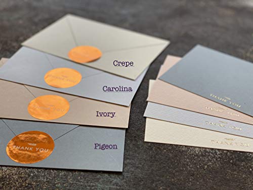 (36 Pack) Thank You Cards With Envelopes & Stickers - Elegant Dusty Blue Emboss Gold Foil Pressed - Blank Notes Wedding, Bridal, Baby Shower, Business and Formal All Occasion Cards (Dusty Blue)