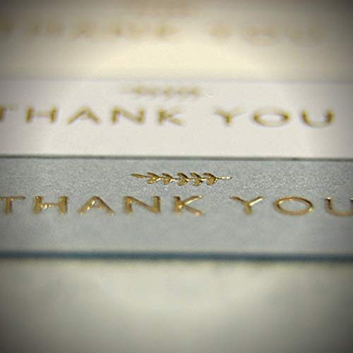 (36 Pack) Thank You Cards With Envelopes & Stickers - Elegant Dusty Blue Emboss Gold Foil Pressed - Blank Notes Wedding, Bridal, Baby Shower, Business and Formal All Occasion Cards (Dusty Blue)