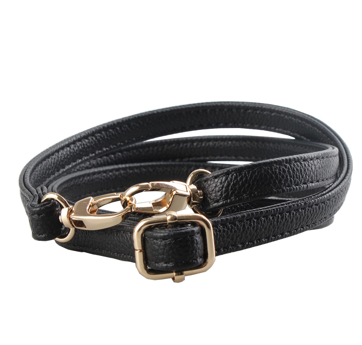 VINAIDA Leather Purse Strap,Valentines Purse for Women Teens, Purse Straps Replacement Crossbody Handbag Long Adjustable Shoulder Bag Straps for Cross Body Purse with Metal Buckles (Gold)