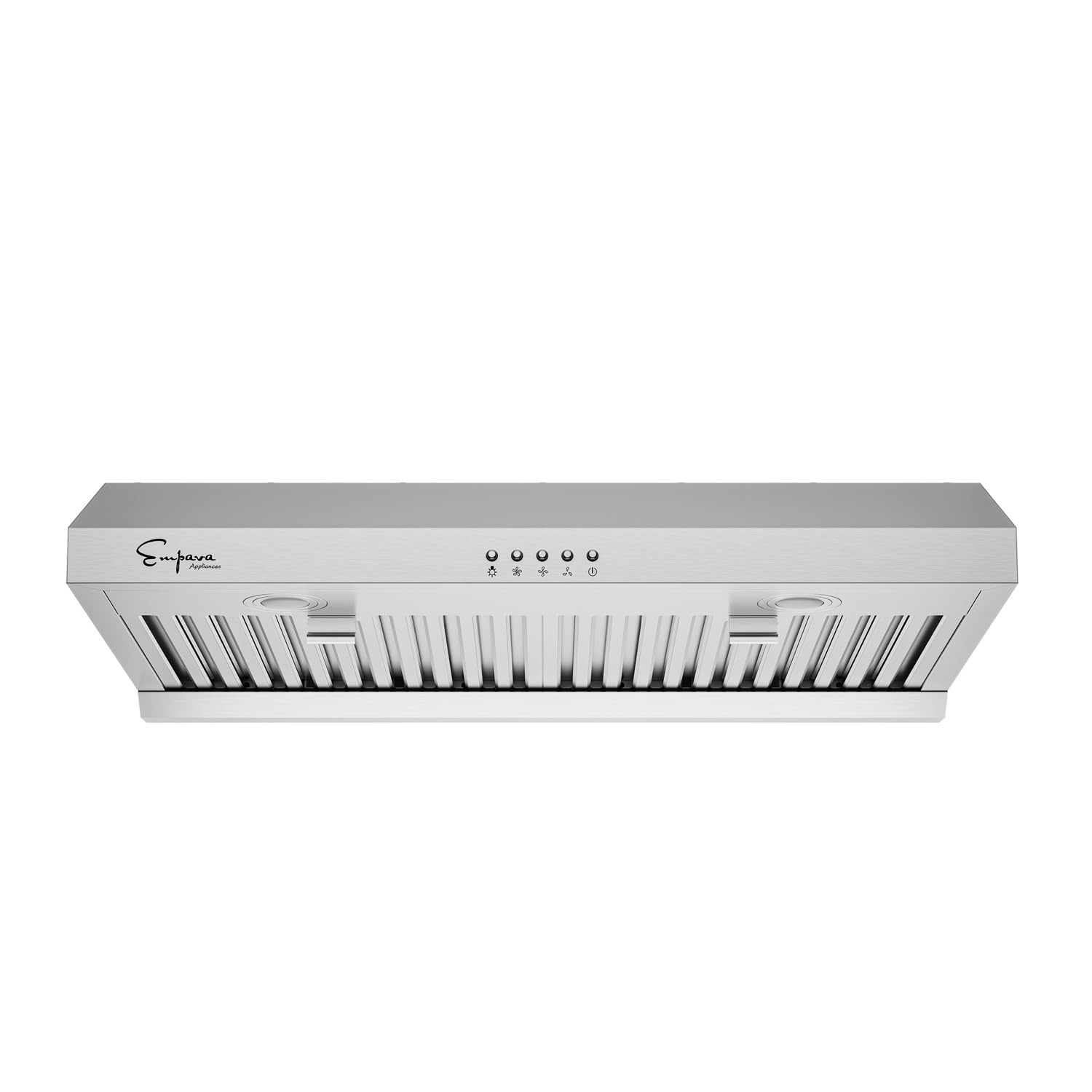 Empava Under Cabinet Ducted Range Hood 30 Inch Kitchen Exhaust Stove Vent with Push Button Control, Dual Sealed Aluminum Motor, Permanent Filters LED Lights in Stainless Steel EMPV-30RH08