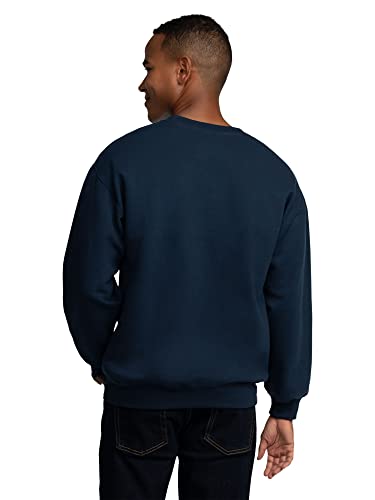 Fruit of the Loom Men's Moisture Wicking Eversoft Fleece Sweatshirt, Navy, Large