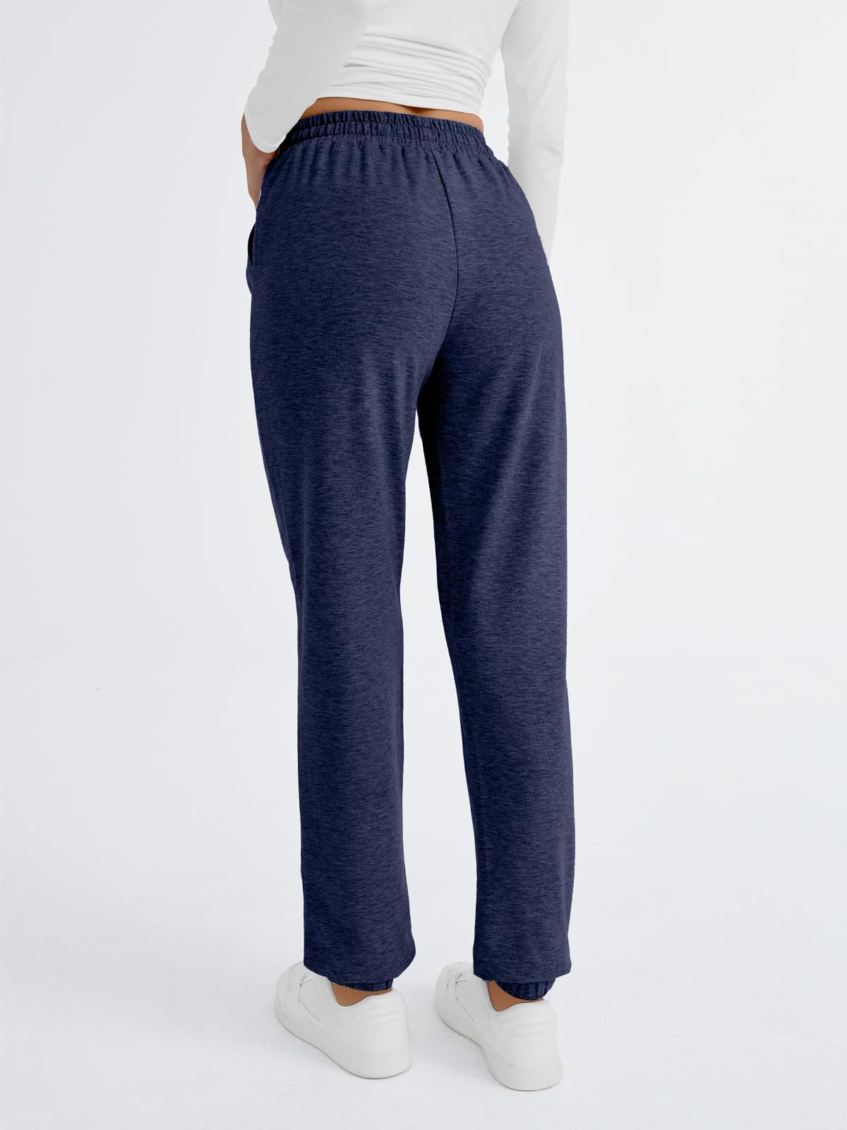 AUTOMET Sweatpants Women with Pockets Lounge Casual Pajama Pants Joggers Fall Clothes Spring Outfits Resort Wear 2025 Navy Blue L