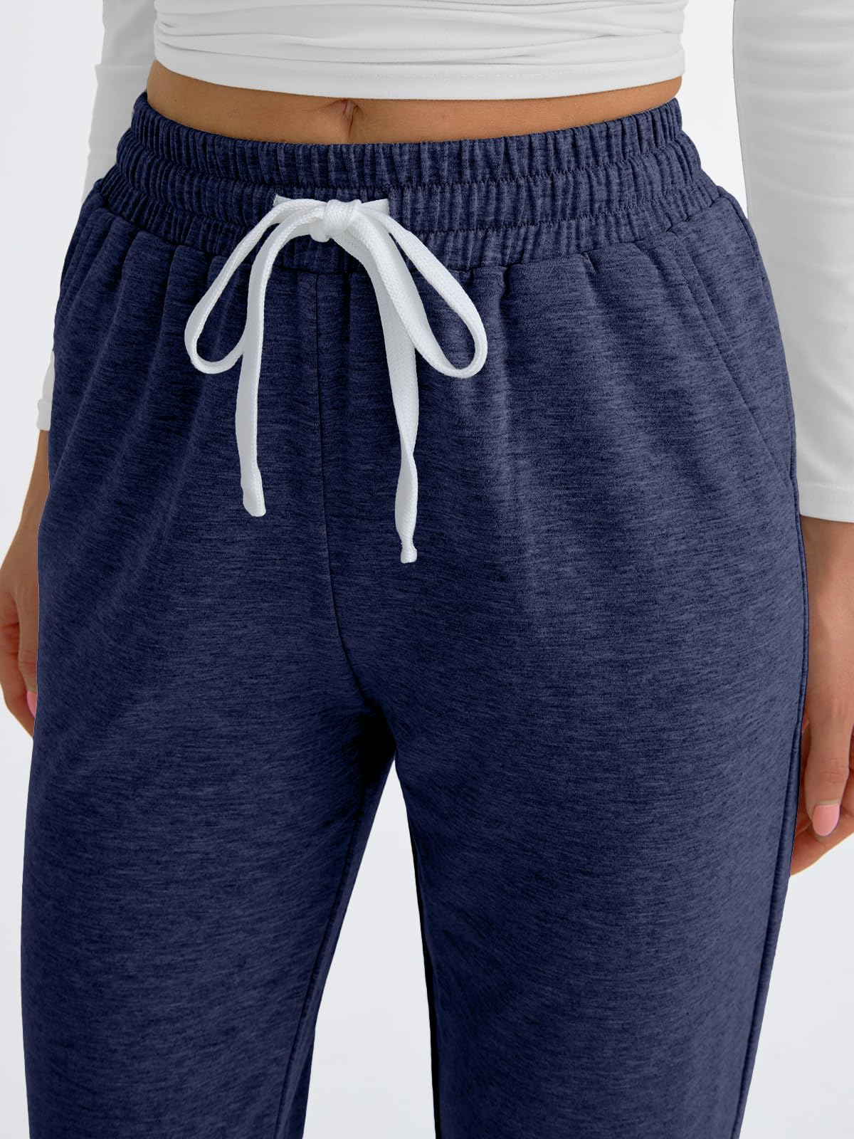 AUTOMET Sweatpants Women with Pockets Lounge Casual Pajama Pants Joggers Fall Clothes Spring Outfits Resort Wear 2025 Navy Blue L