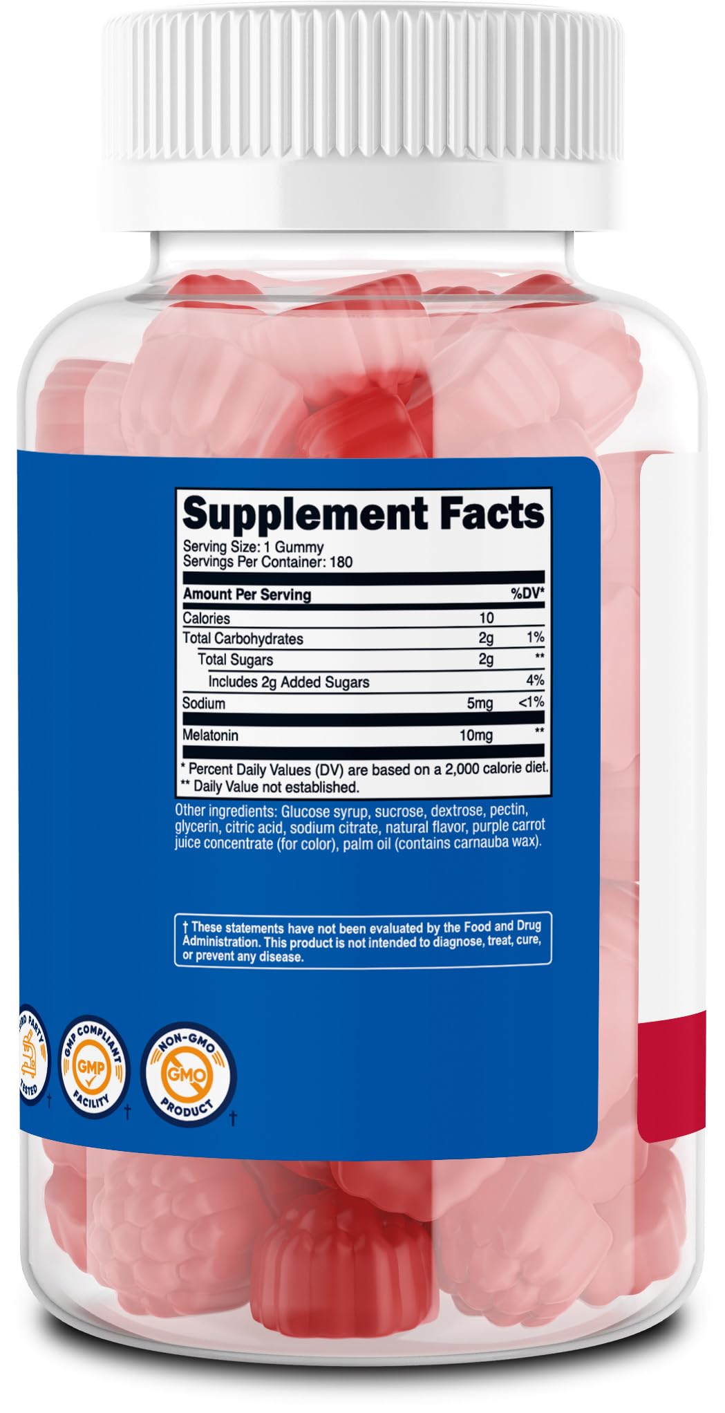 Nutricost Melatonin 10mg, 180 Gummies (90 Serv), Strawberry Flavored - Gluten Free, Non-GMO, No Corn Syrup