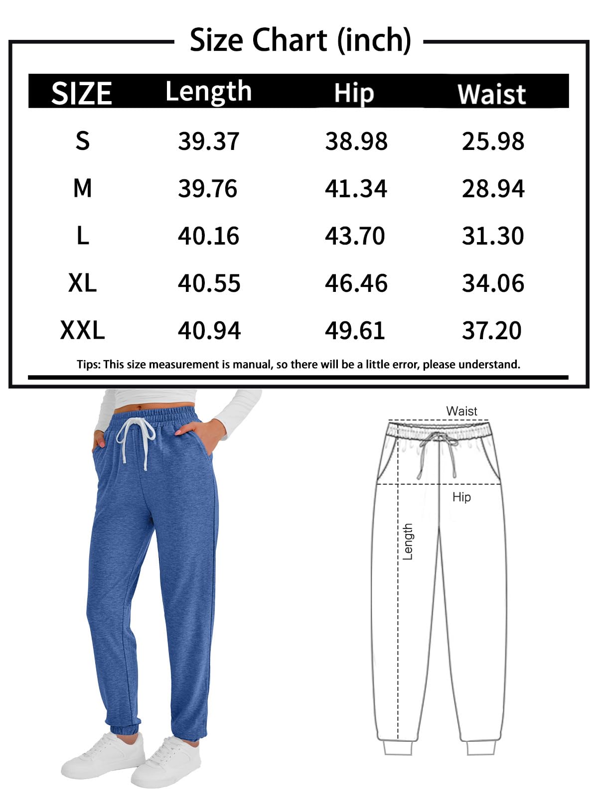AUTOMET Sweatpants Women with Pockets Lounge Casual Pajama Pants Joggers Fall Clothes Spring Outfits Resort Wear 2025 Navy Blue L