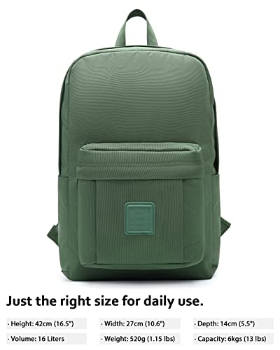 HotStyle 599s Simple Backpack, Classic Bookbag with Multi Pockets, Durable for School & Travel, Hunter Green