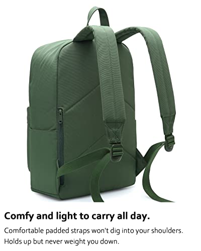 HotStyle 599s Simple Backpack, Classic Bookbag with Multi Pockets, Durable for School & Travel, Hunter Green