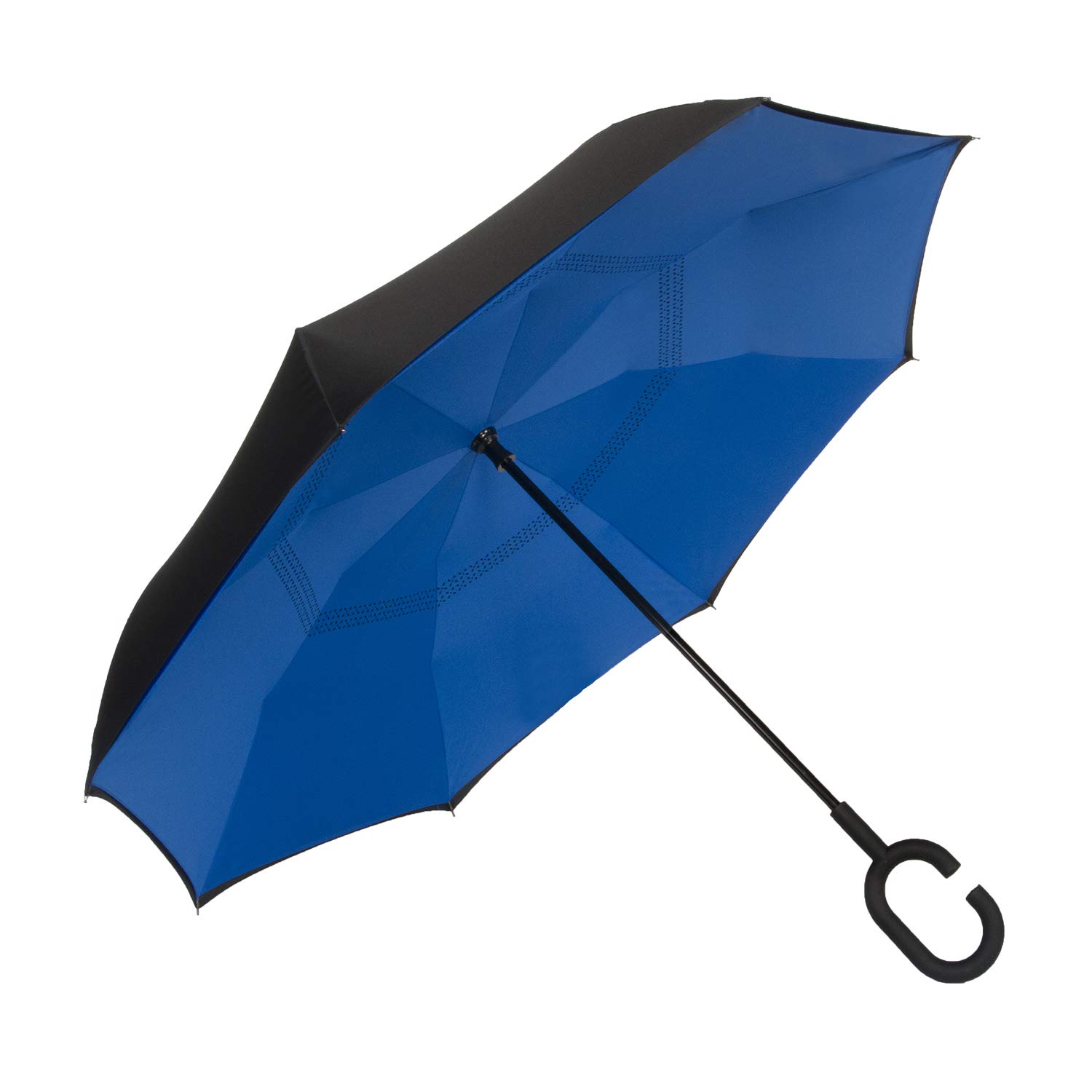 ShedRain Unbelievabrella Inverted, Upside Down, Windproof & Rainproof Car Umbrella Hands Free CShape Handle Heavy Duty, Double Layer Reverse Canopy Protects Men & Women Outdoors from Wind & Rain