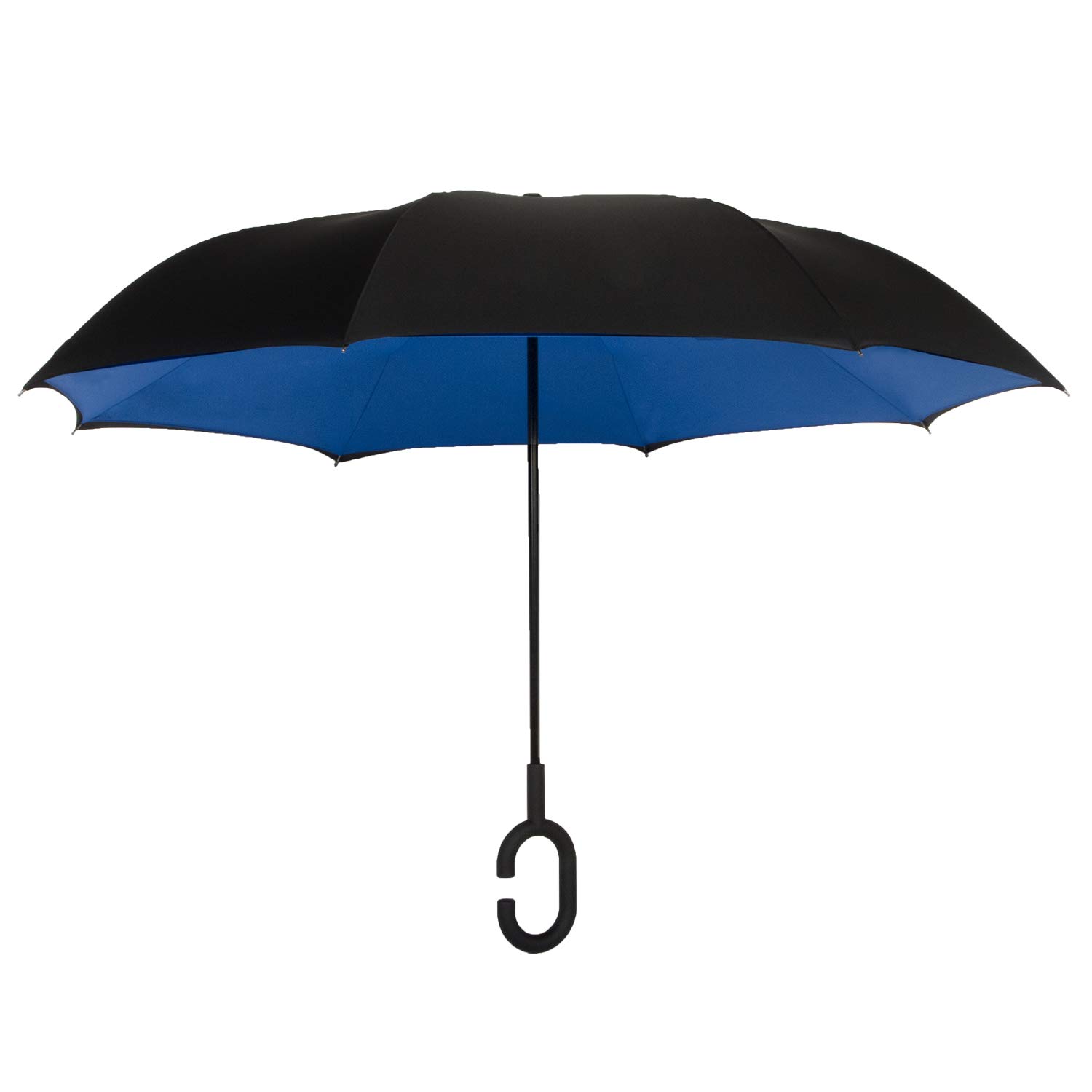 ShedRain Unbelievabrella Inverted, Upside Down, Windproof & Rainproof Car Umbrella Hands Free CShape Handle Heavy Duty, Double Layer Reverse Canopy Protects Men & Women Outdoors from Wind & Rain