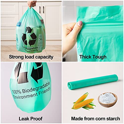 Eyliden 100% Compostable Trash Bags - 100 Count 30 Gallon(113L) Tall Kitchen Garbage Bags, Fallen Leaf Bag, Medium Wastebasket Bags for Yard Home Bedroom Office Indoor Outdoor Garbage Can