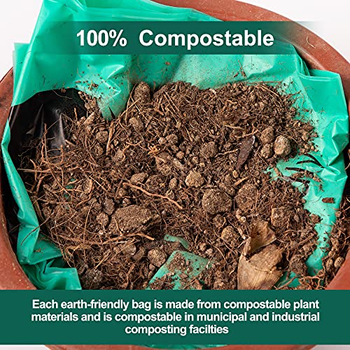 Eyliden 100% Compostable Trash Bags - 100 Count 30 Gallon(113L) Tall Kitchen Garbage Bags, Fallen Leaf Bag, Medium Wastebasket Bags for Yard Home Bedroom Office Indoor Outdoor Garbage Can