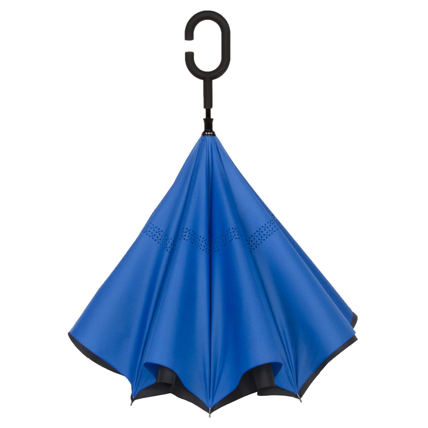 ShedRain Unbelievabrella Inverted, Upside Down, Windproof & Rainproof Car Umbrella Hands Free CShape Handle Heavy Duty, Double Layer Reverse Canopy Protects Men & Women Outdoors from Wind & Rain