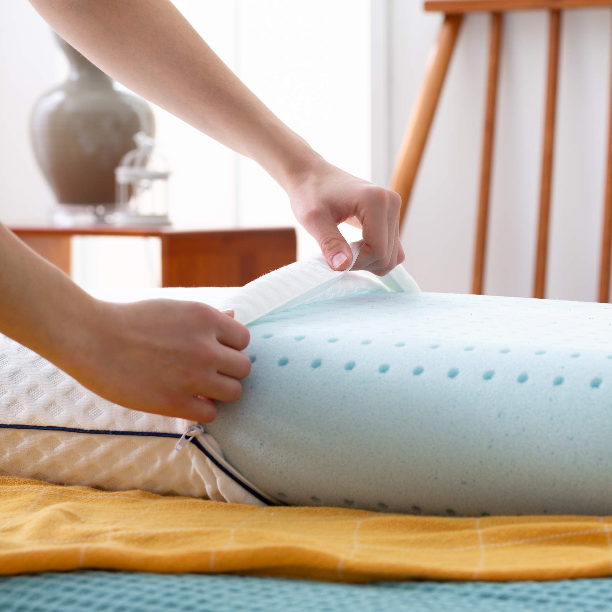 LINENSPA Pillow – Ventilated Gel Pillows Standard size – Memory Foam Pillows for Neck Support – Great for Side, Back, and Stomach Sleepers – Dorm Room Essentials - Standard Size Pillows
