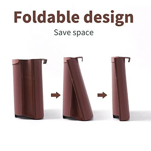 INSHA Hanging Trash Can,Small in-Cabinet Kitchen Garbage Bin Can Easy Attached to Cabinet Door Kitchen Drawer Car Waste Can with Top Ring to Fix Garbage Bag (ZDLJT-Brown)