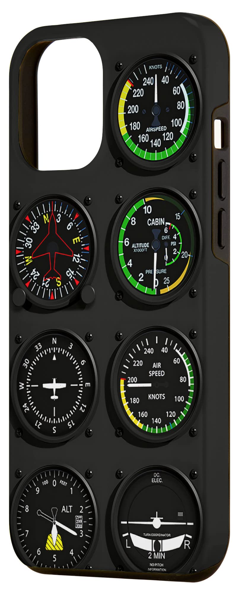 iPhone 12 Pro Max Pilot Six Flight Instruments Cockpit Case