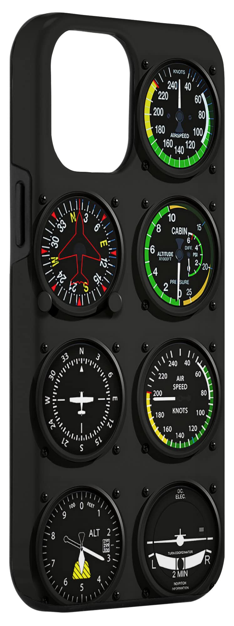 iPhone 12 Pro Max Pilot Six Flight Instruments Cockpit Case