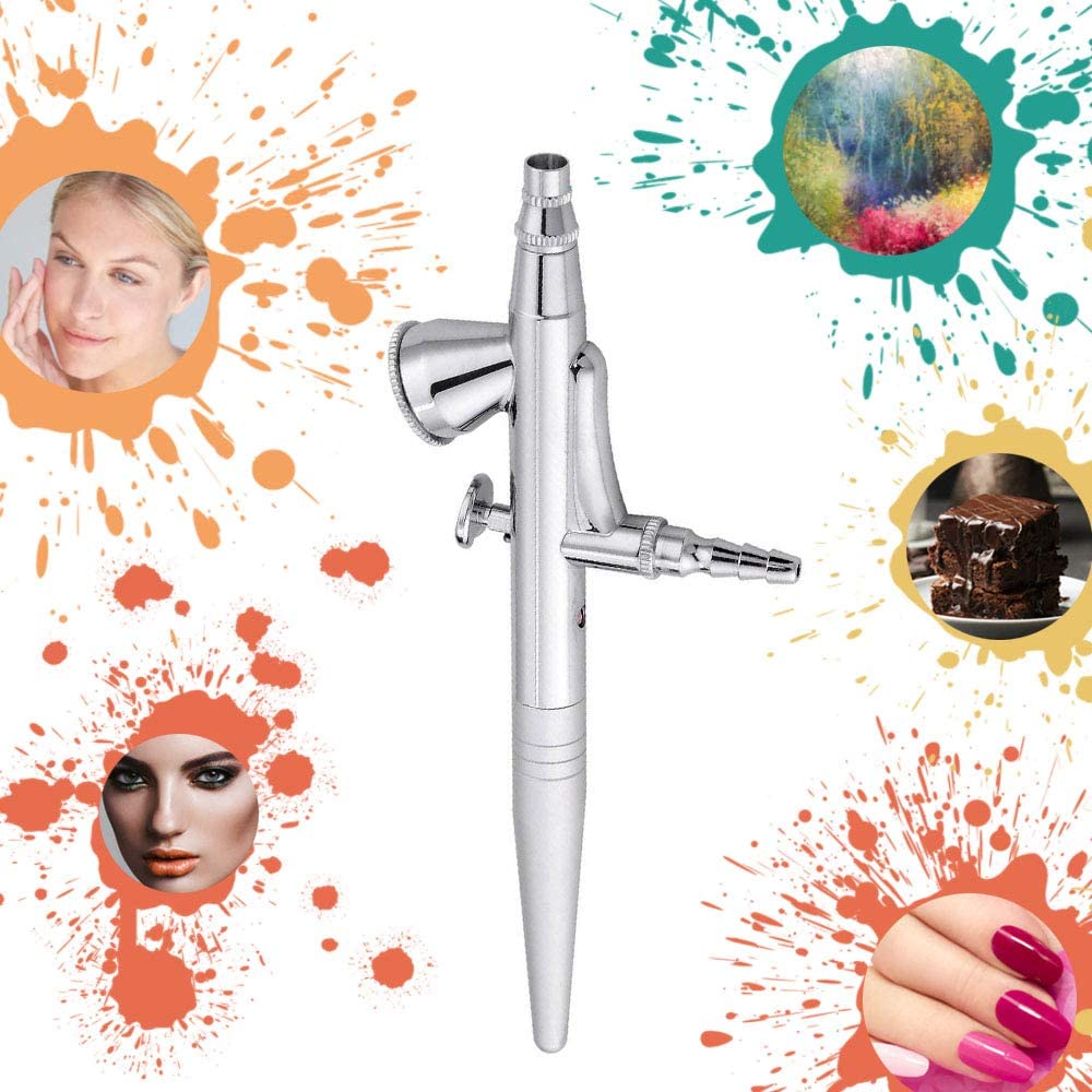 Portable Airbrush Gun Gravity Feed Nails Air Brush Medium Pen Gun Paint Oxygen Spray Misting Tool Silk Portable Airbrush Makeup Kit