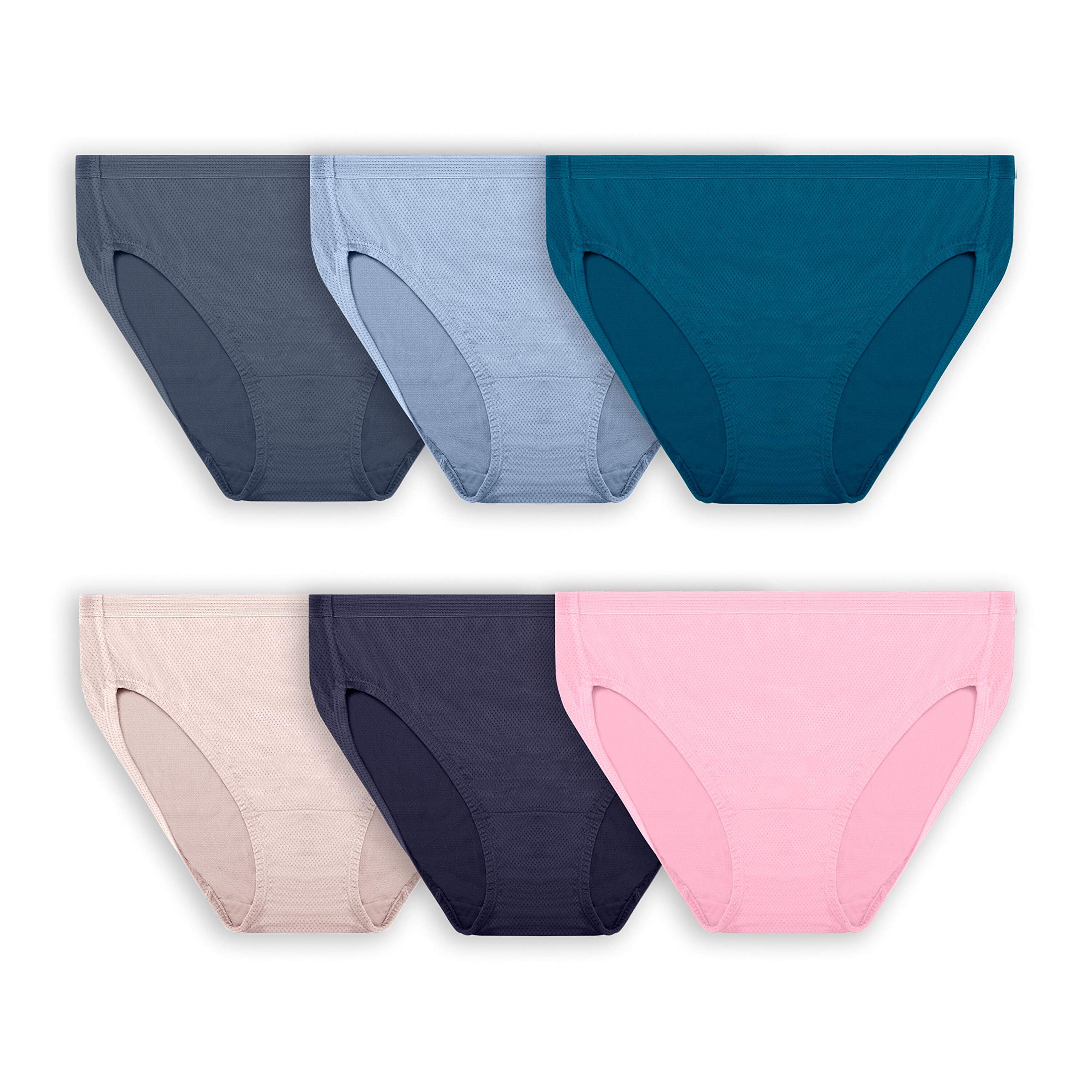 Fruit of the Loom Women's Size Underwear, Designed to Fit Your Curves, Hi Cut-Breathable Micro Mesh-Assorted, 12 Plus