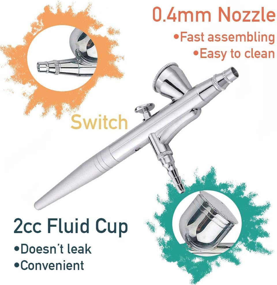 Portable Airbrush Gun Gravity Feed Nails Air Brush Medium Pen Gun Paint Oxygen Spray Misting Tool Silk Portable Airbrush Makeup Kit