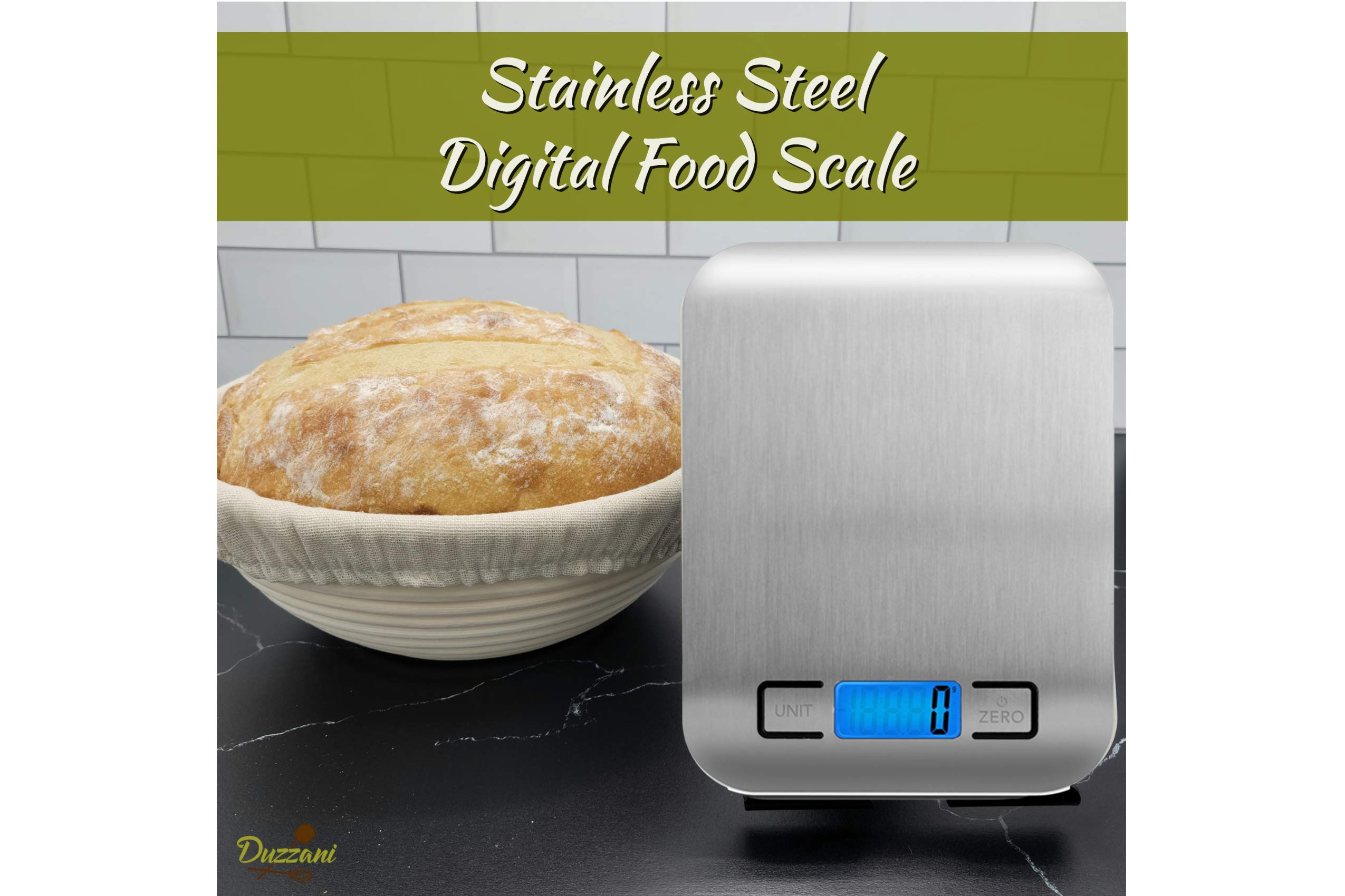 Duzzani Banneton Bread Proofing Basket, Sourdough Starter Kit, Bread Making Kit, sourdough bread, Sourdough Kit, Including a Digital Scale