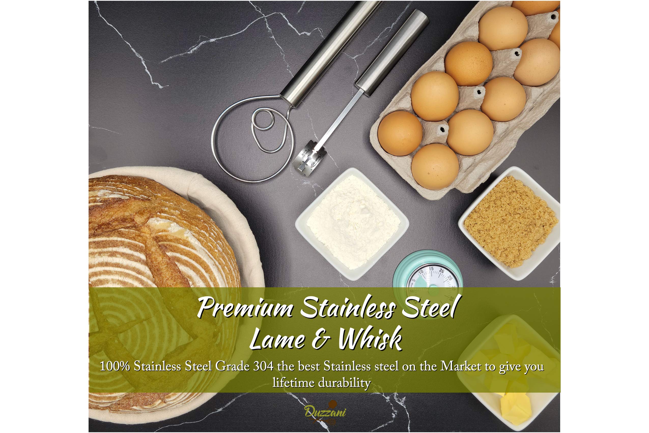 Duzzani Banneton Bread Proofing Basket, Sourdough Starter Kit, Bread Making Kit, sourdough bread, Sourdough Kit, Including a Digital Scale