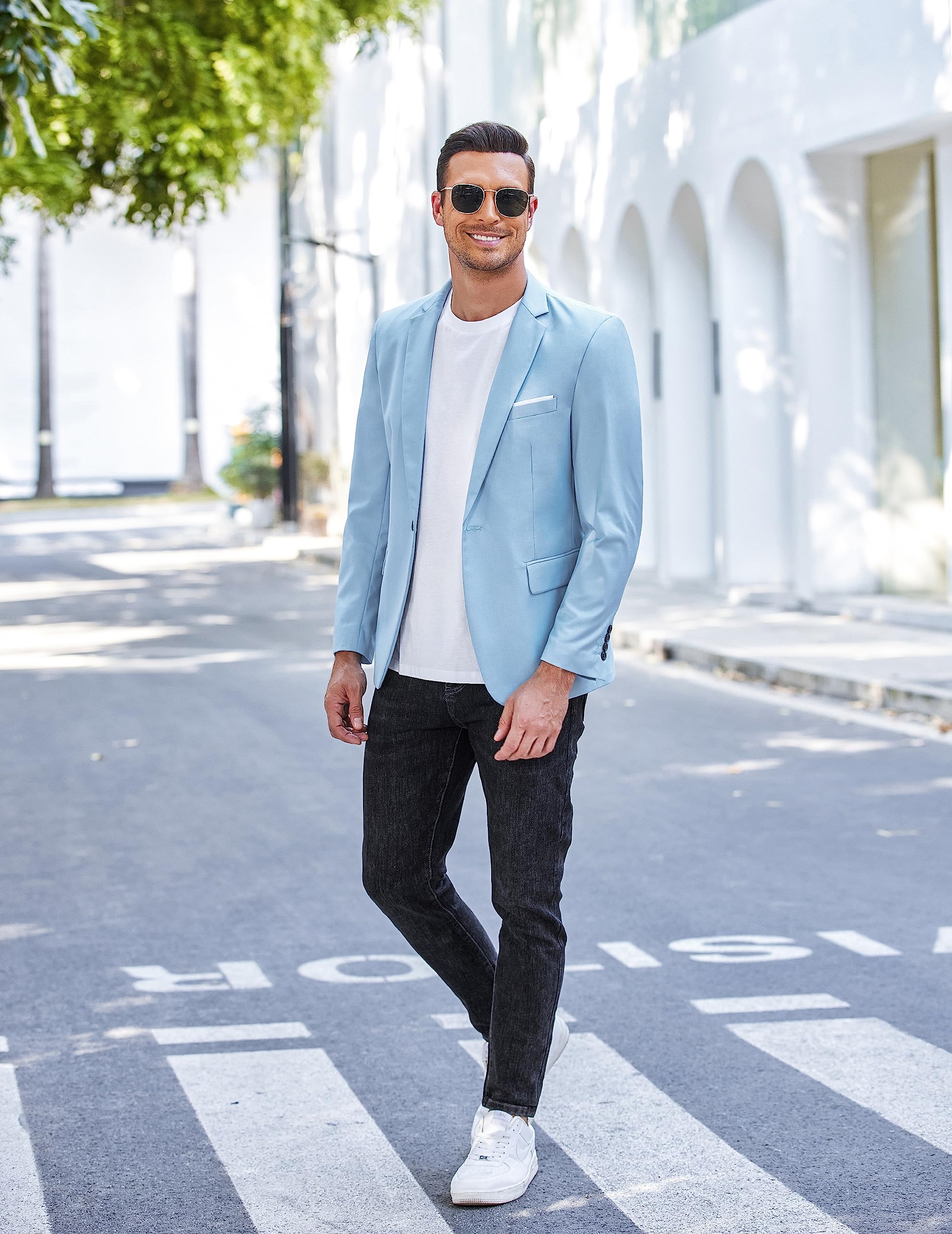 COOFANDY Men's Slim Fit Casual Blazers Lightweight Sport Coats One Button Suit Jackets