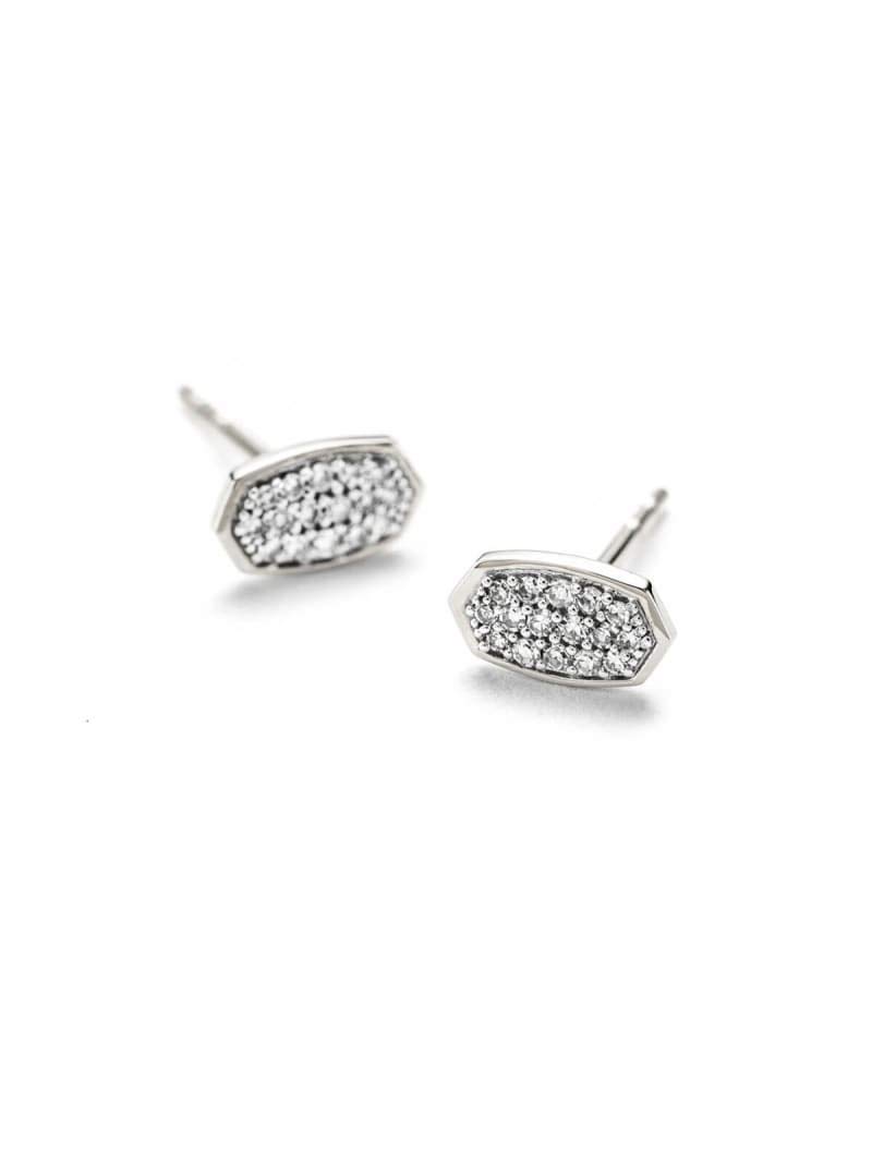 Kendra Scott White Diamond Marisa Stud Earrings in 14k White Gold, Fine Jewelry for Women