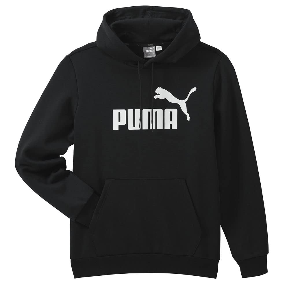 PUMA Men's Essentials Logo Fleece Hoodie (Available, Cotton Black, 3X-Large Big Tall