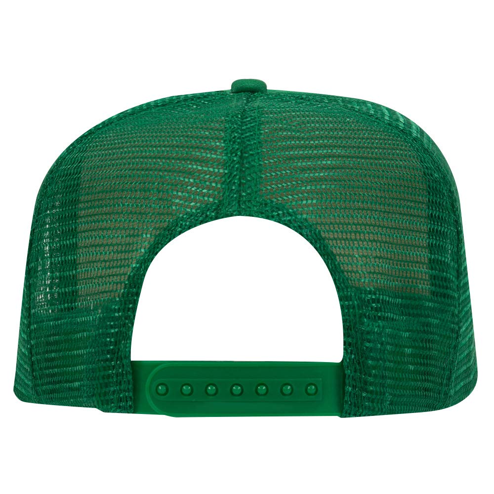 Ashen Fane Kids' Polyester Foam Front 5 Panel High Crown Mesh Back Trucker Hat, Kelly